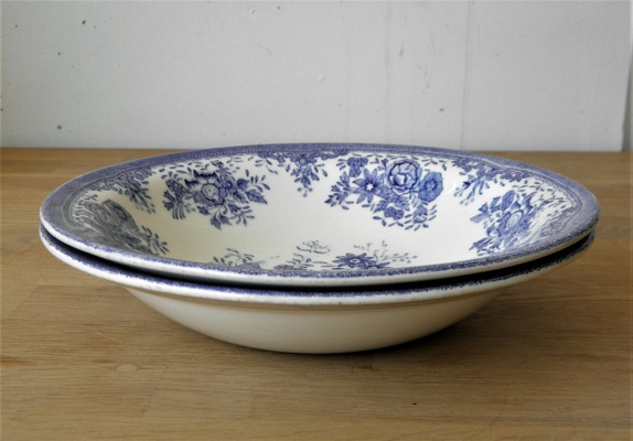 Egersund- Blå Fasan- To dype frokost tallerkener - Epla