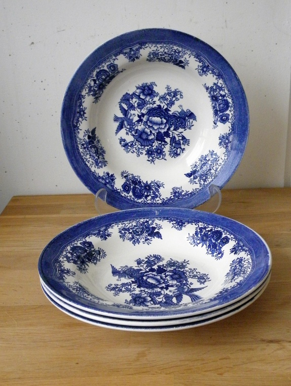 Egersund- Blå Fasan- Fire dype tallerkener - Epla