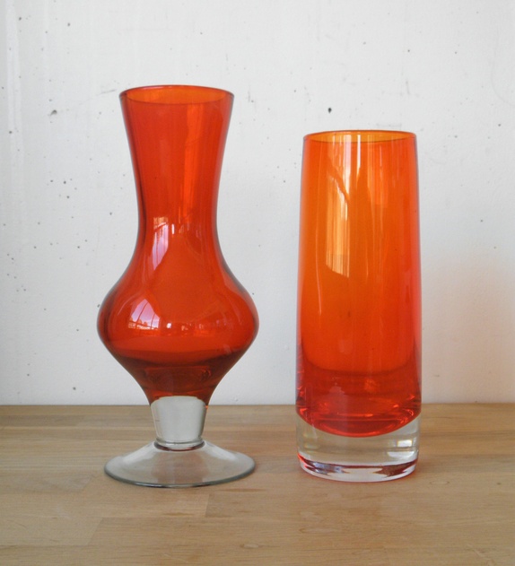 To oransje vintage vaser i glass - Epla