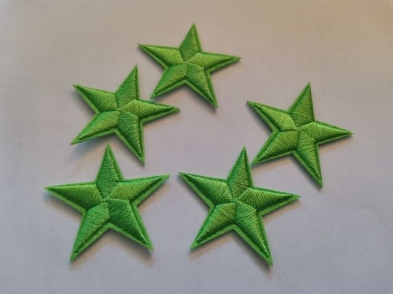 5 stk stjerner! Grønn - Epla