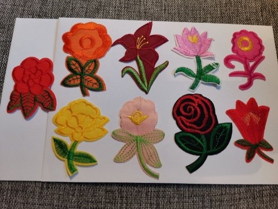 9 stk blomster! Strykemerker! - Epla