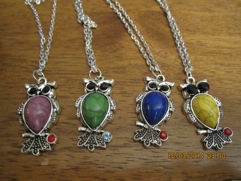 4 stk flotte smykker, ugle! - Epla