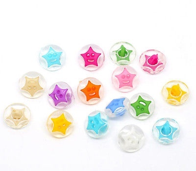 50 stk knapper, stjerner! Mix! - Epla