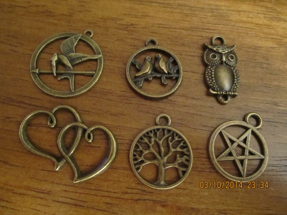 6 stk charms, mix! - Epla