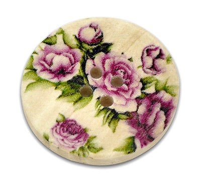 1 stk stor treknapp. Blomster! - Epla