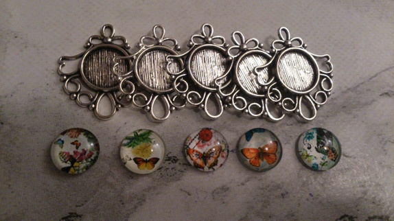 Pakke med 5 stk Cabochon og smykkedeler! Velg pakke! - Epla