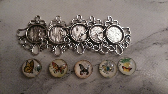 Pakke med 5 stk Cabochon og smykkedeler! Velg pakke! - Epla