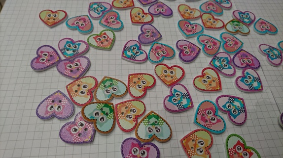 50 stk treknapper, ugler! Mix! - Epla