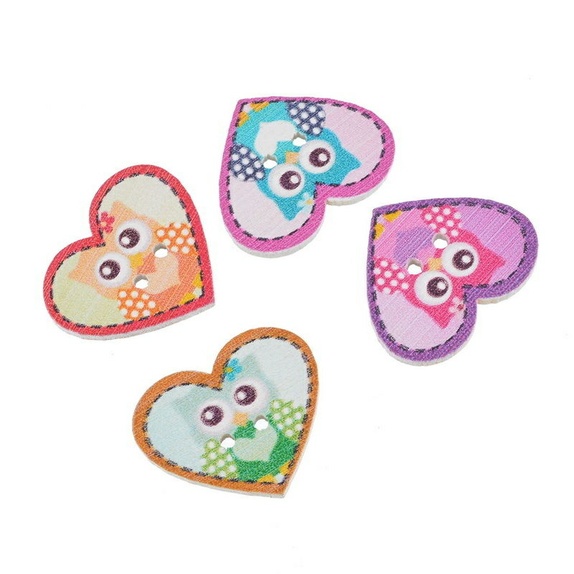 50 stk treknapper, ugler! Mix! - Epla