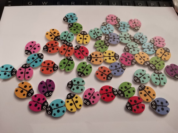 50 stk knapper! Marihøner, mix! - Epla