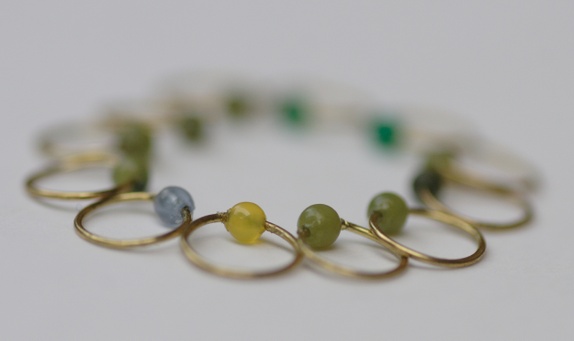 Mini-markører med mini-perler av Agat (nr. 118) - Epla