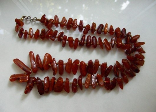 Vintage kjede med Rav - Epla