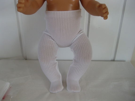 Hvit strømpebukse til dukken - Epla