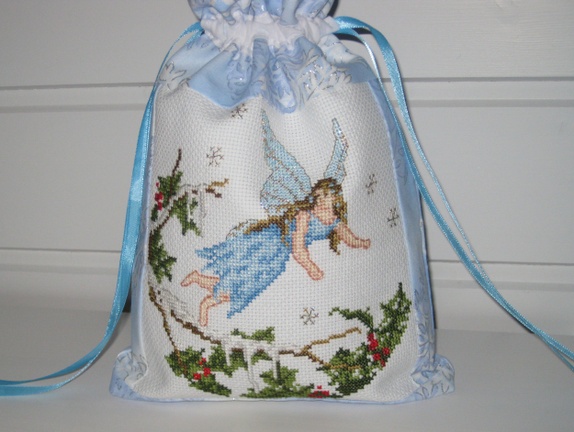 Stoffpose med brodert motiv - Epla