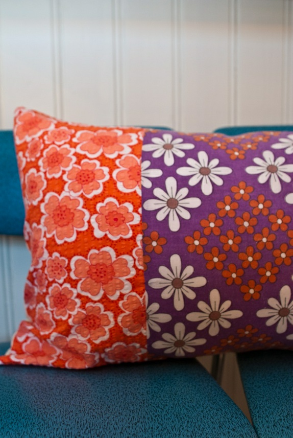 Pute retrovinter gul/lilla/oransje, 40x60 - Epla