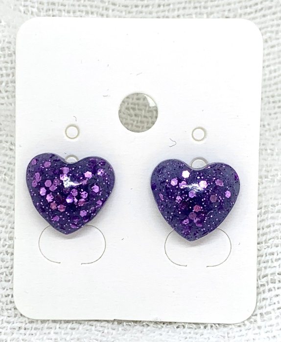 Lilla resin ørepynt - Epla