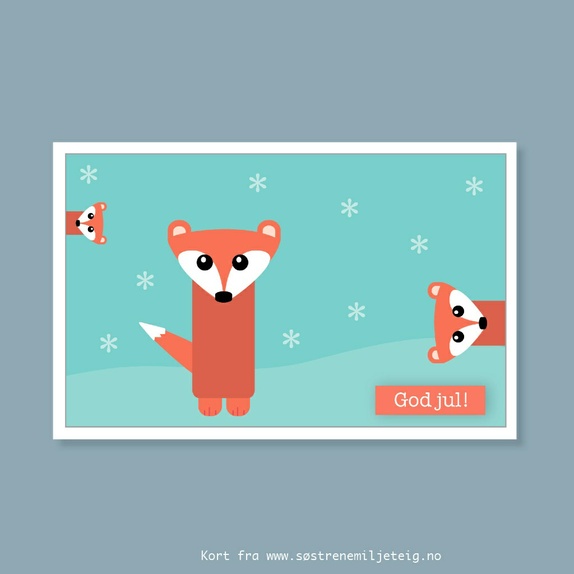 Tegnet julekort med rev - Epla