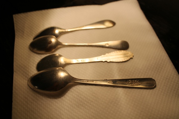 Fire fine i sølvplett, vintage!! - Epla