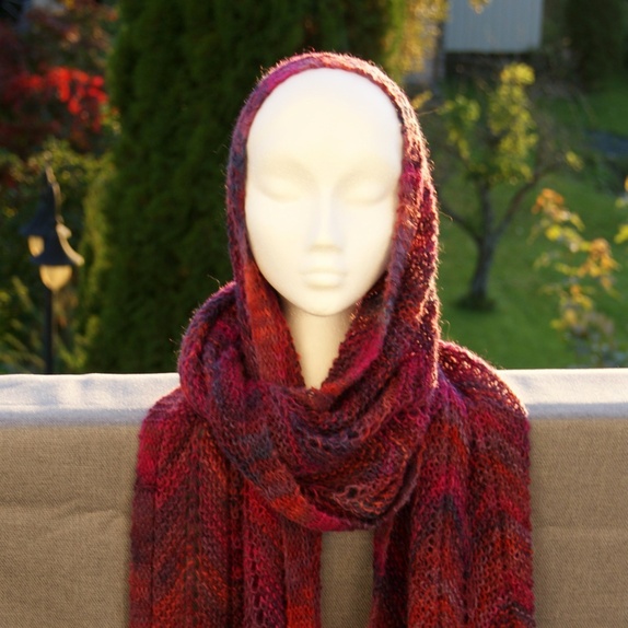 Stort skjerf/sjal i alpakka - Epla