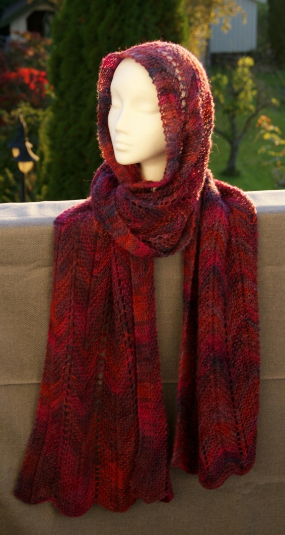 Stort skjerf/sjal i alpakka - Epla