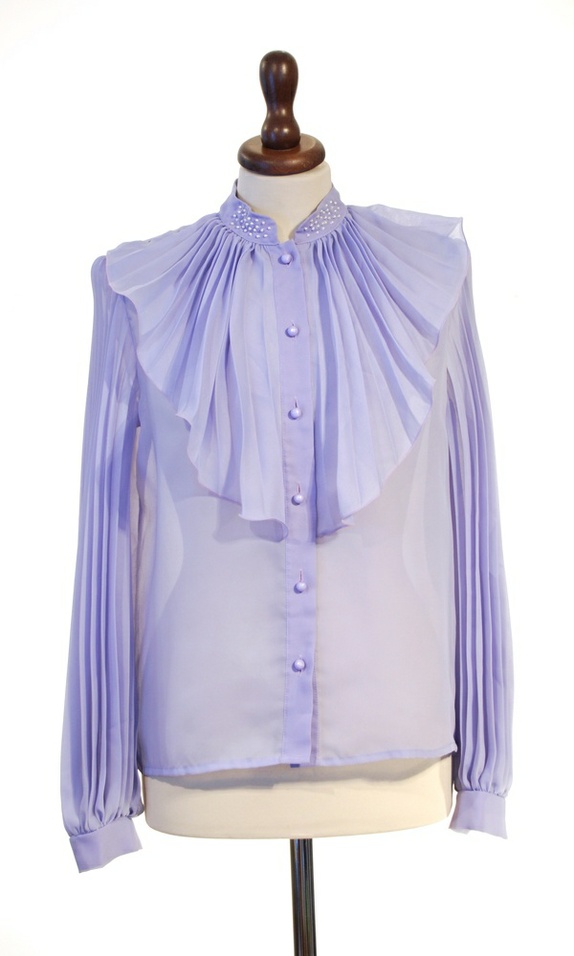 SALG // 70-talls bluse med plissé - Epla