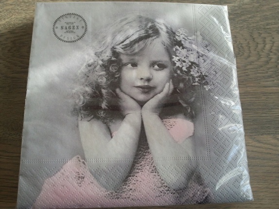 Pink girl servietter til decopage - Epla