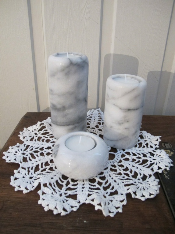 "Reservert"- 50% telysholdere i marmor - Epla