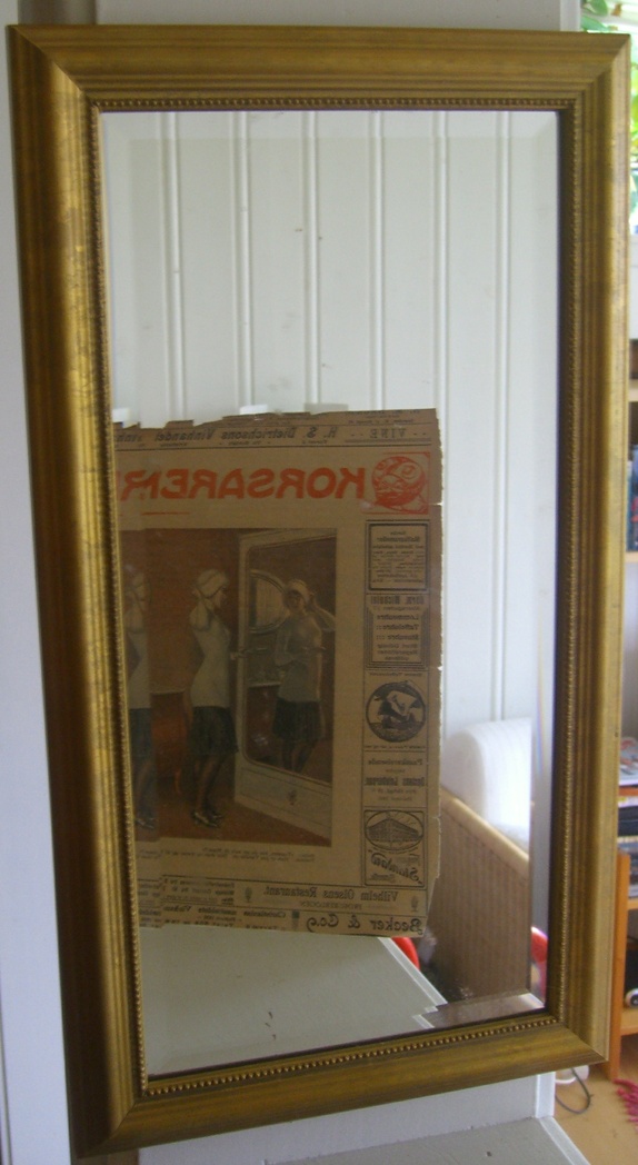 Fasettslipt speil, forgylt treramme - Epla