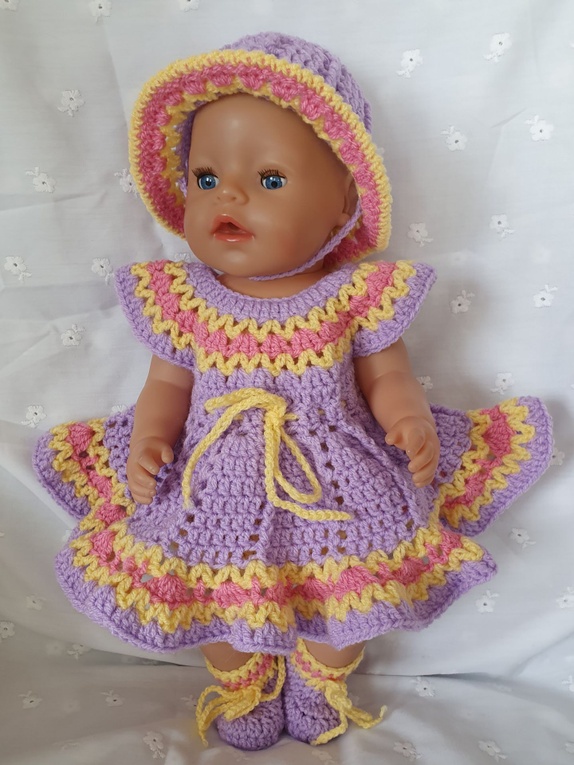 Heklet sett til dukke - Epla