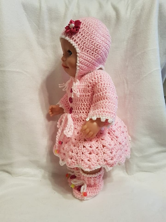 heklet sett til dukke 43.cm - Epla
