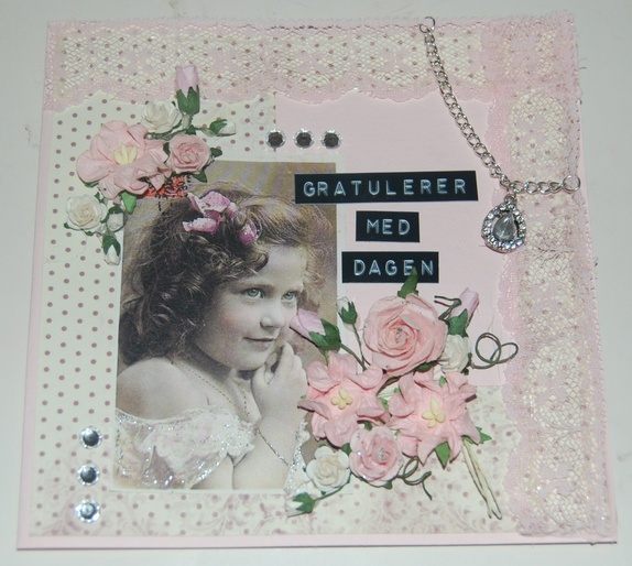 Gratulerer med dagen kort i vintage stil - Epla