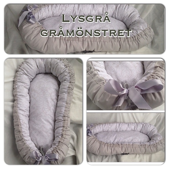 Lysgrå gråmønstret Babynest Babyrede Baby - Epla