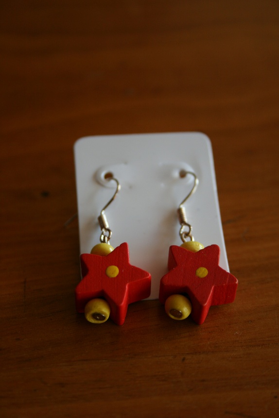 Stjerne øredobber i tre - Epla