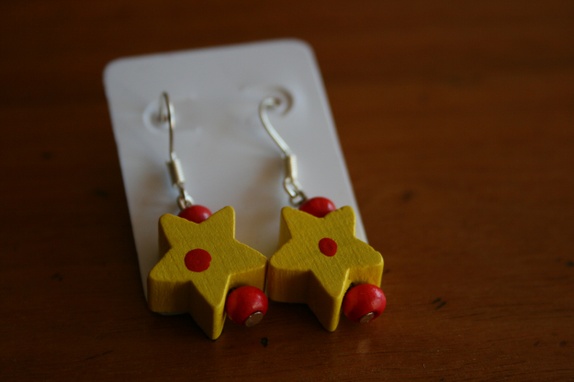 Stjerne øredobber i tre - Epla