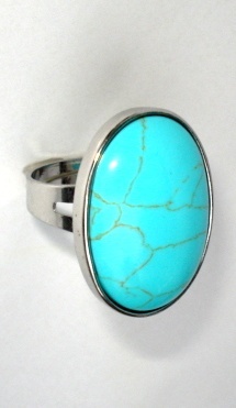 Tukis stein ring regulærbar, turkis stein ring smykke, trendy smykker ring med edelstein - Epla