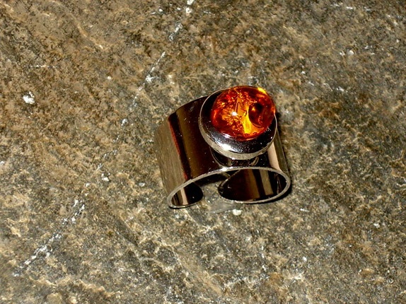 Sølv smykke ring med rav stein smykke, ringer smykker - Epla