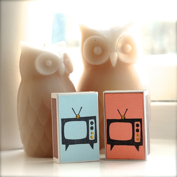 2 stk. fyrstikkesker - Retro TV - Epla