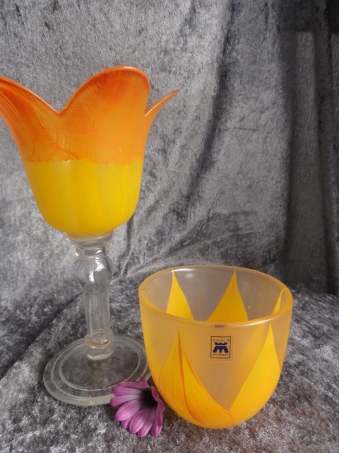 Gult kunstglass - Epla