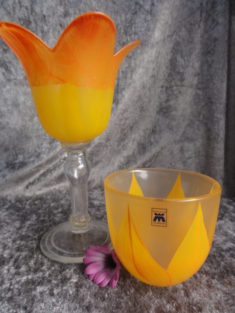 Gult kunstglass - Epla