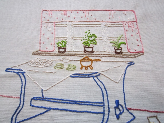 Fint gammelt håndsydd broderi - Epla