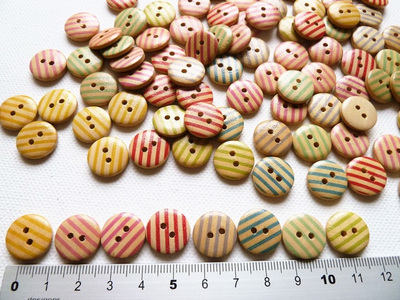 15 mm Treknapper - striper (1221) - Epla