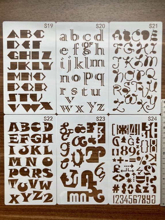 Sjablong - Bokstaver/tall/tegn - VELG (4745) - Epla