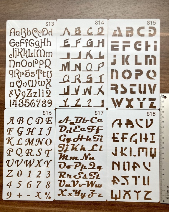 Sjablong - Bokstaver/tall/tegn - VELG (4745) - Epla