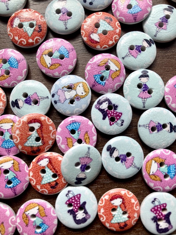 15 mm Jenter - Treknapper (1297) - Epla