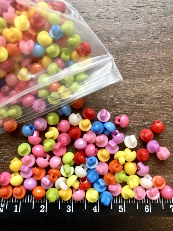 5 mm - 50 + stk. Mini "soppknapper" (1304) - Epla