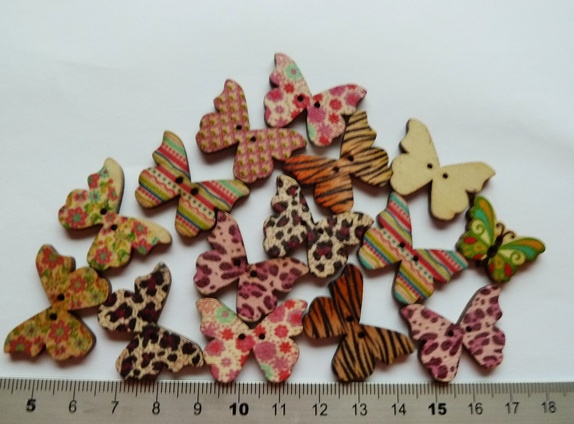 10 treknapper sommerfugl (1040) - Epla