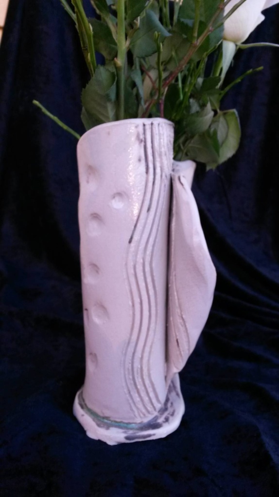 Vase i keramikk, beige - Epla