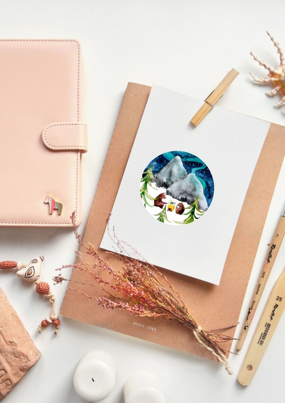 Norge akvarell / klistremerker - Epla