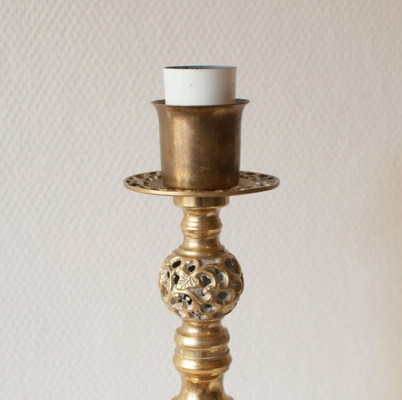 Messinglampe (ny ledning!) - Epla