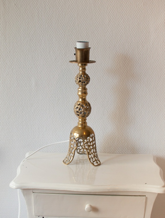 Messinglampe (ny ledning!) - Epla